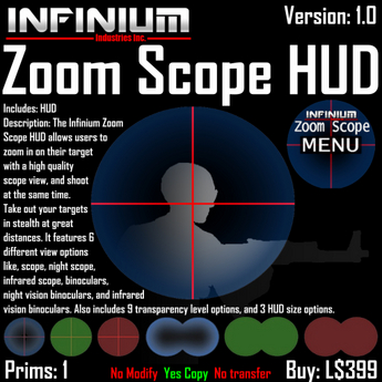 Second Life Marketplace - Infinium Zoom Scope [v1.0] BOXED